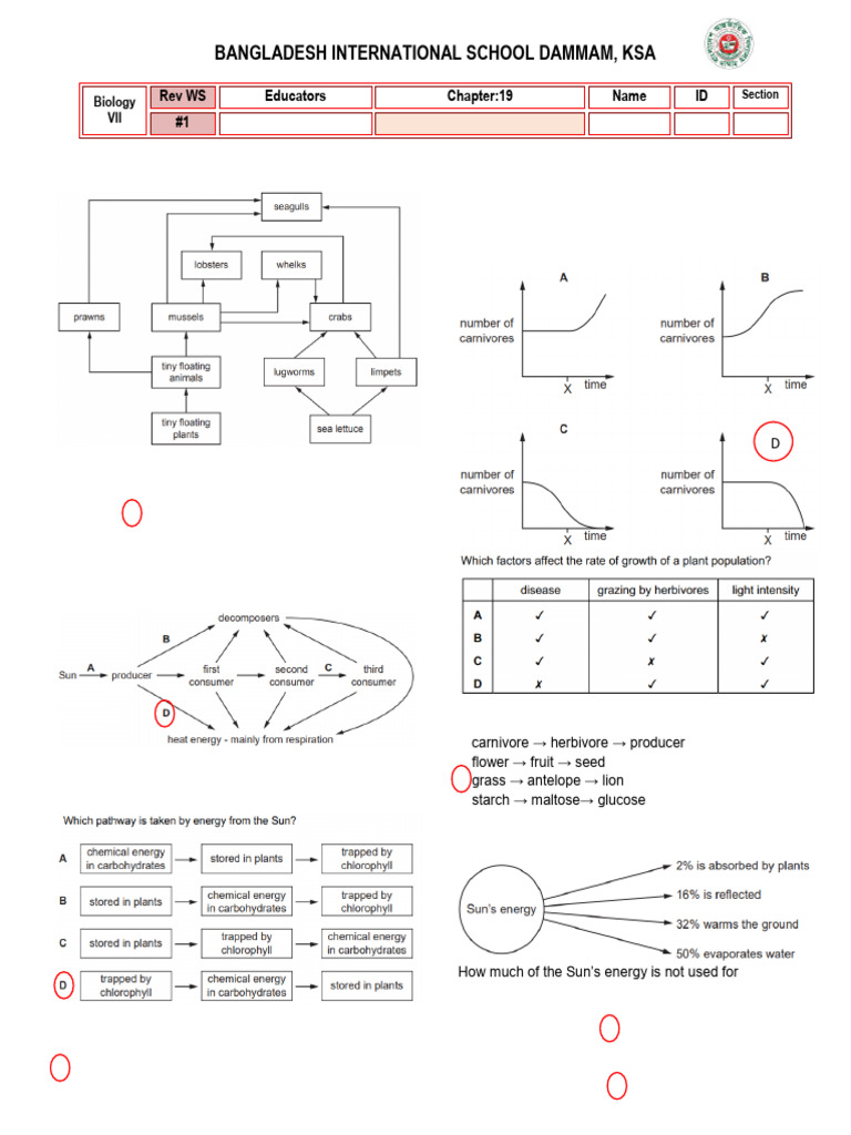 Rev WS-1 Gr7 Organism & Envr - SOL | PDF