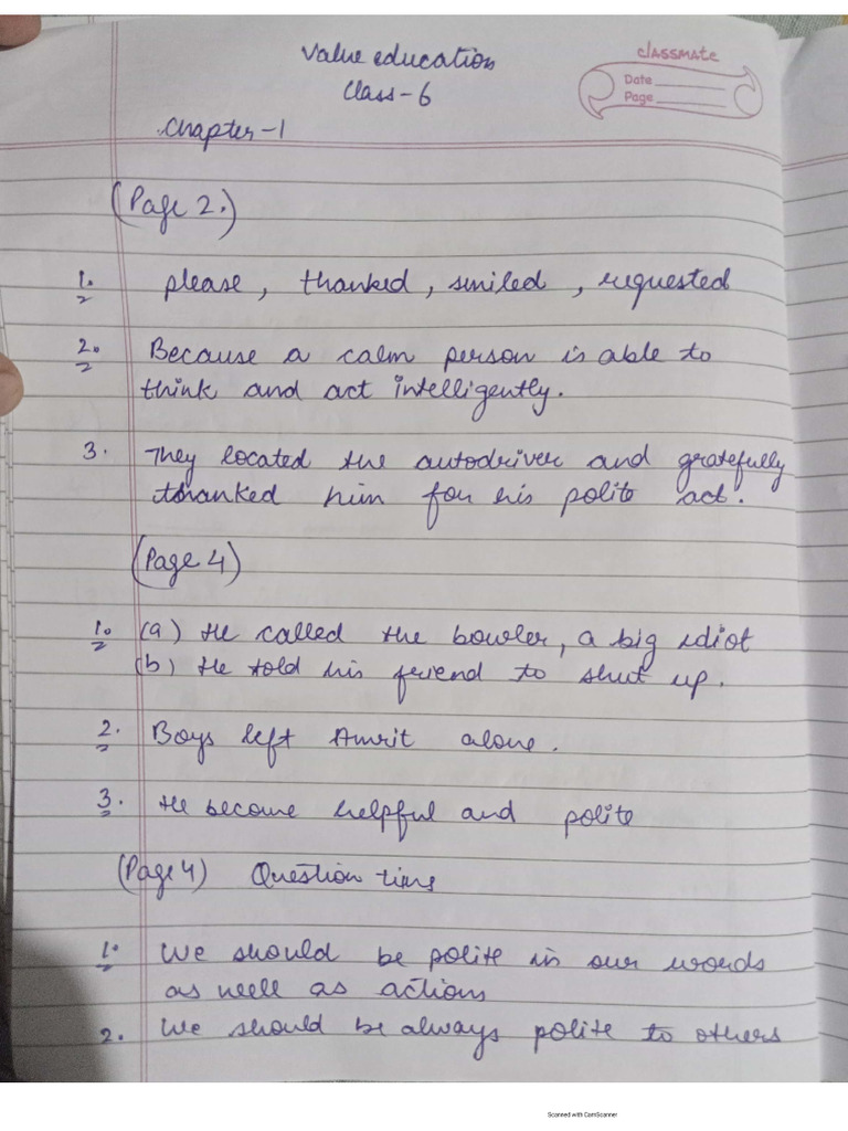 Value Education Class 6 Answer Key | PDF