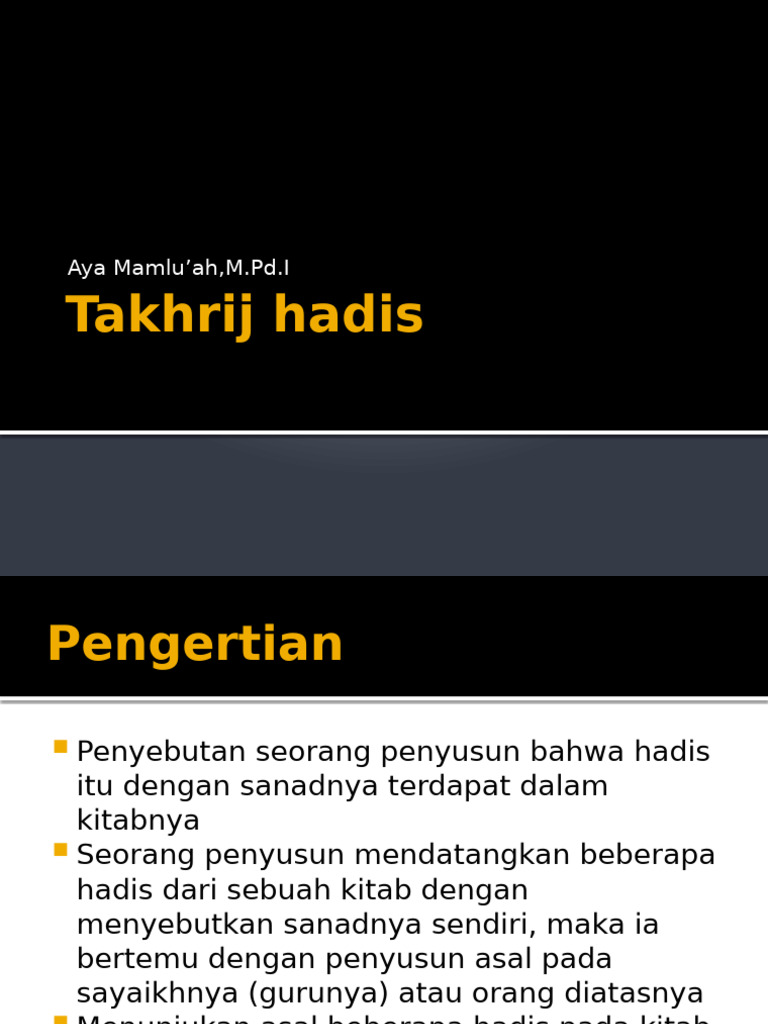 Takhrij Hadis | PDF