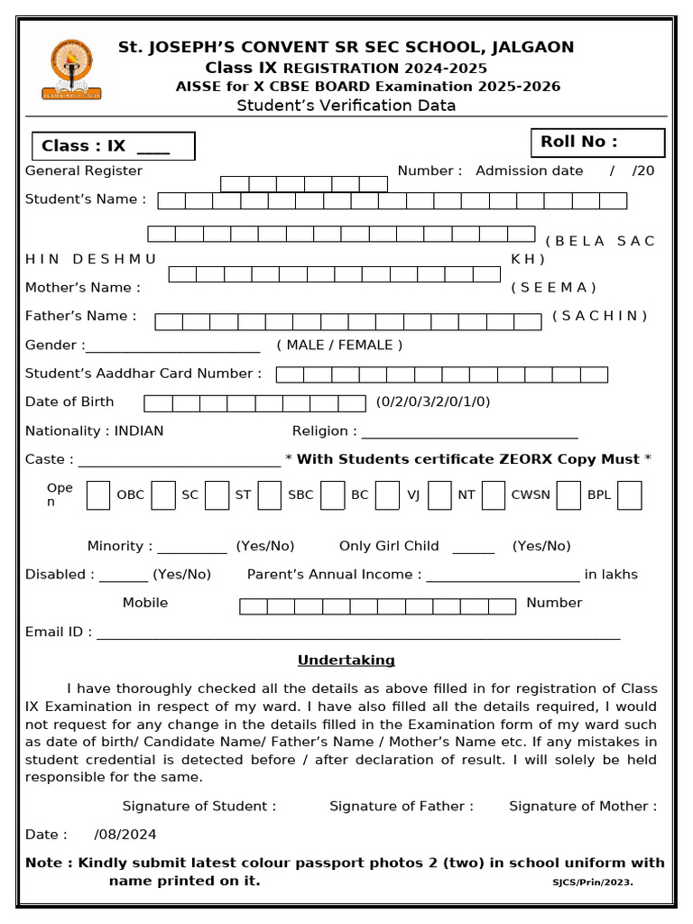 9 Registration Form 2024 | PDF