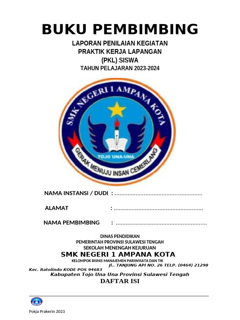 Buku Pembimbing PKL 2023 | PDF