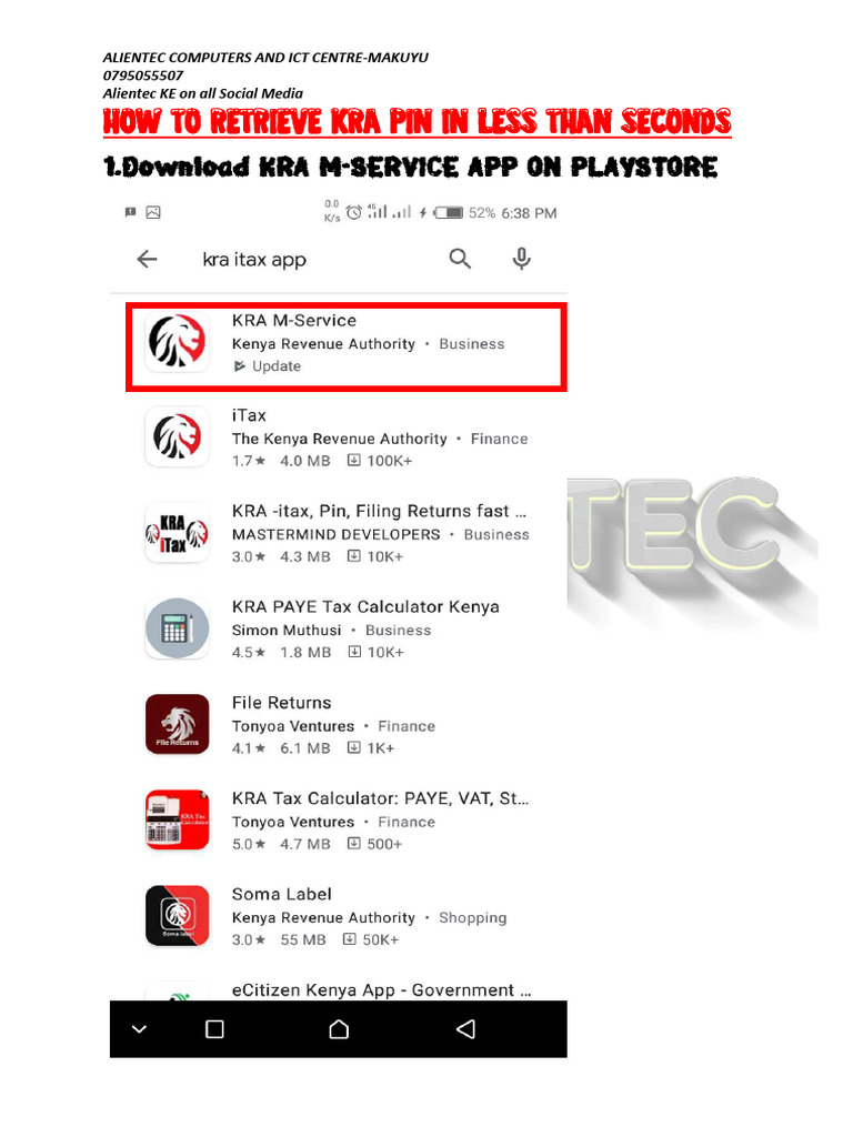 How To Retrieve Kra Pin in Less Than Seconds | PDF