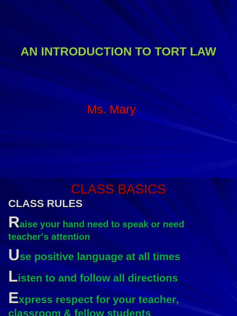 Torts Introduction | PDF
