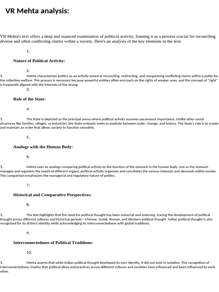 VR Mehta analysis | PDF