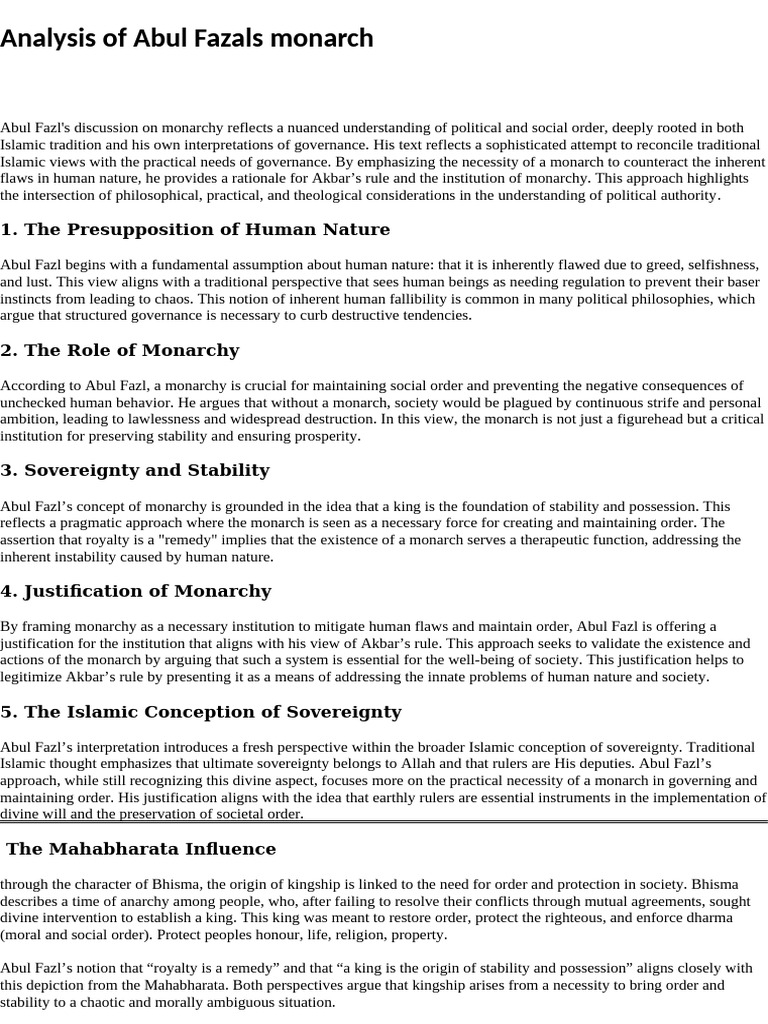 Analysis of Abul Fazals Monarch | PDF