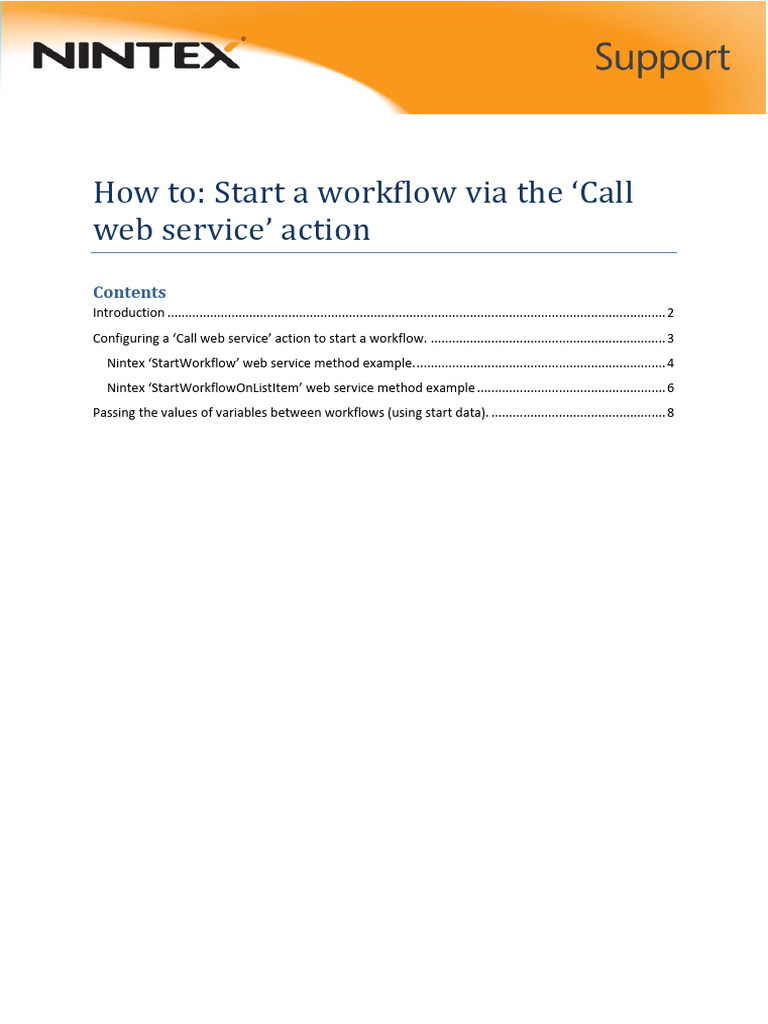 Starting Nintex Workflows Using A Web Service | PDF