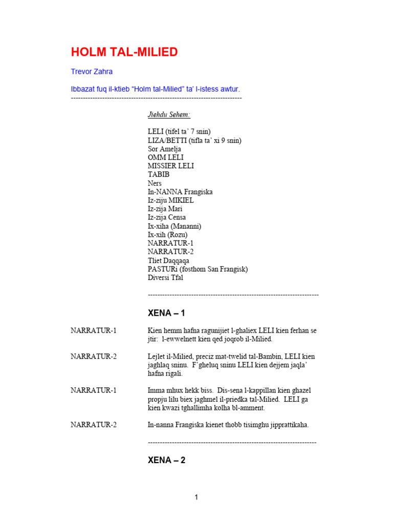 HOLM TAL-MILIED | PDF