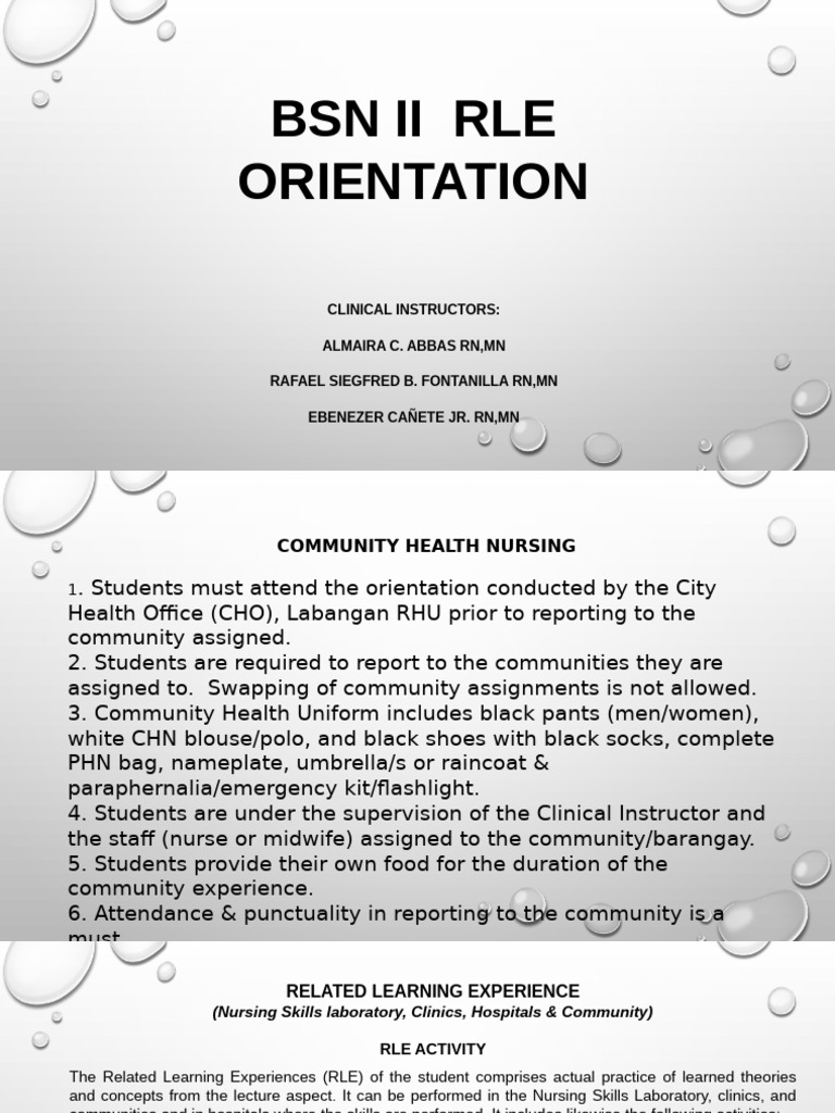 Level 2 Rle Orientation | PDF