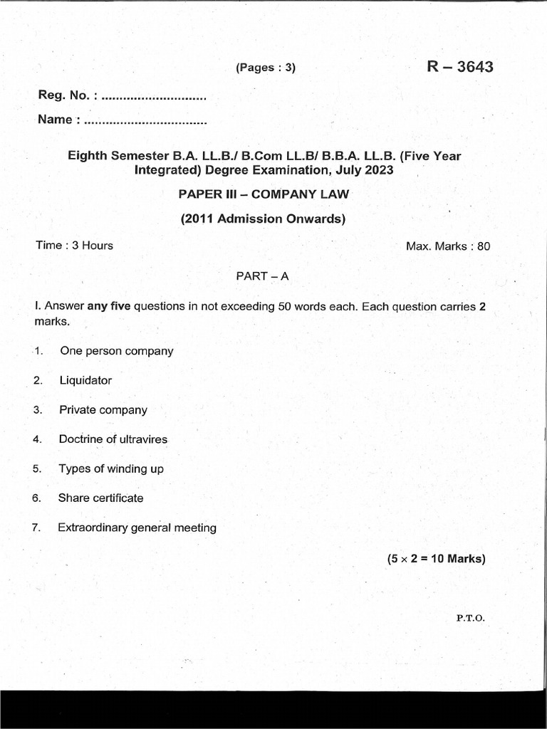Company Law R-3643 | PDF