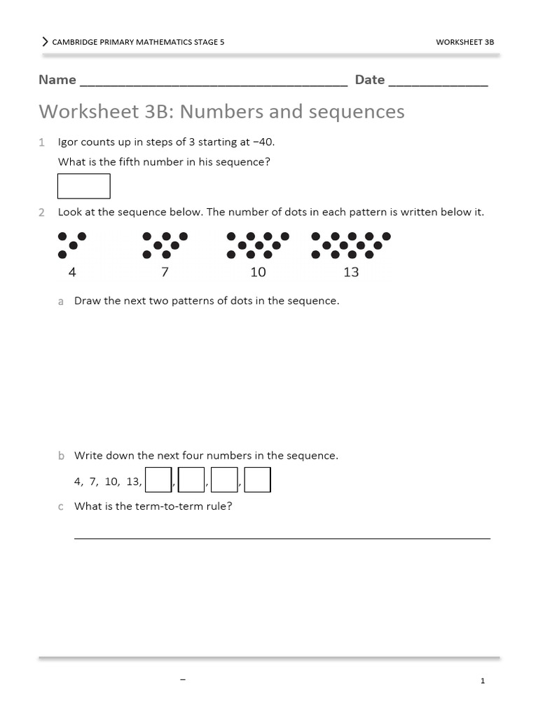Prim Maths 5 2ed TR Diff Ws 3b | PDF
