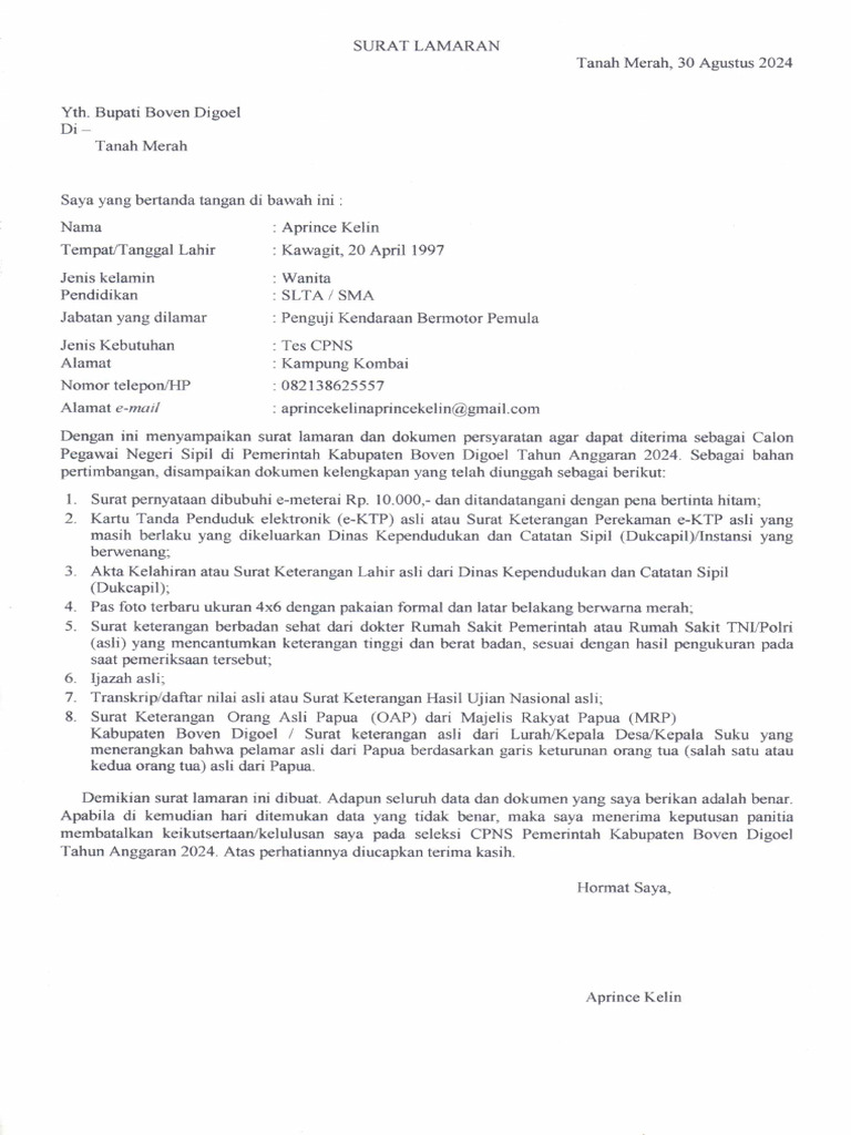 Surat Lamaran-1 | PDF