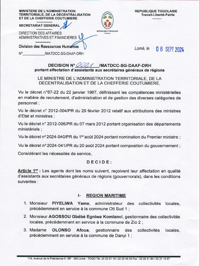 Decision D'affectation - Matdcc | PDF