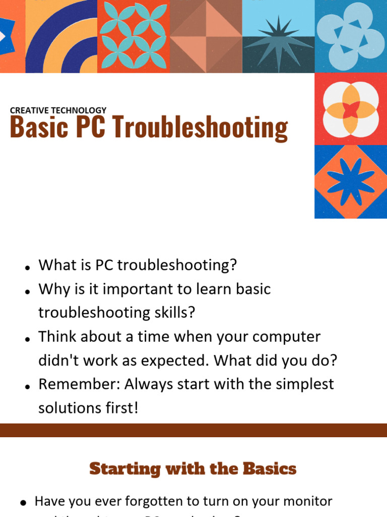 CTECH - Lesson 6 (Basic PC Troubleshooting) | PDF