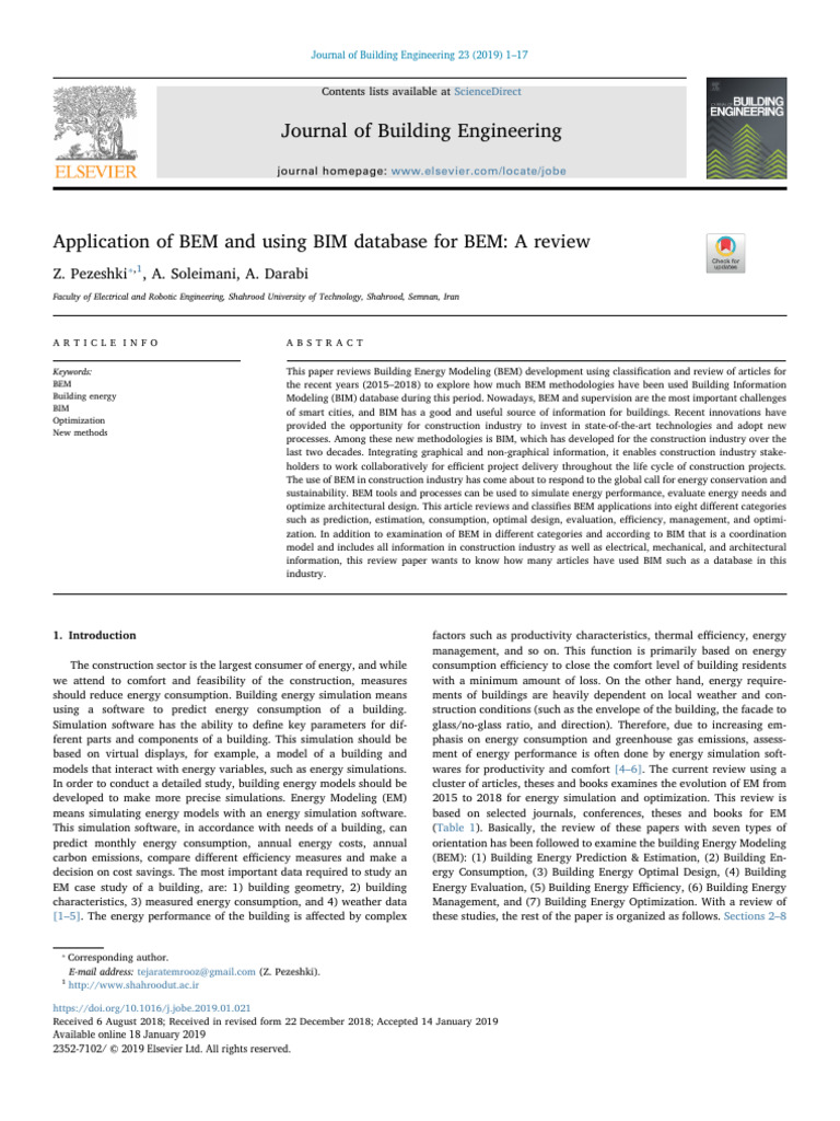 Application of BEM and Using BIM Database For BEM - A Review | PDF ...