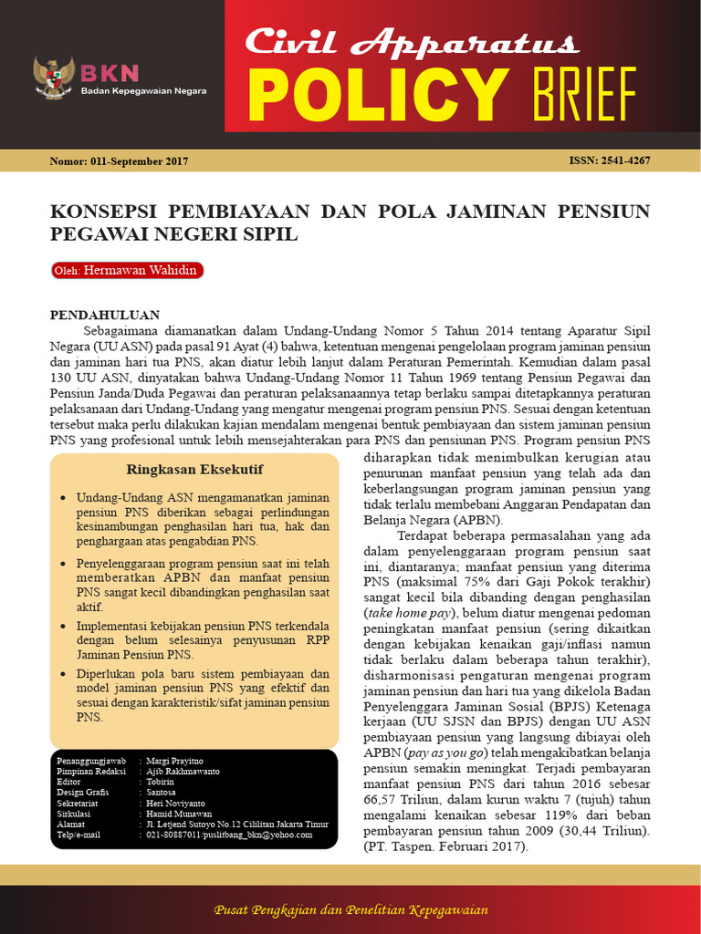 11 Policy Brief September 2017 | PDF | Pension | Business
