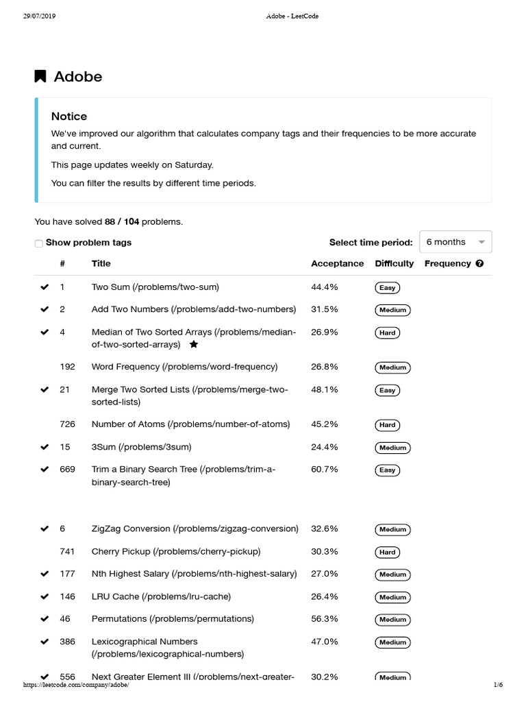 Adobe - LeetCode | PDF