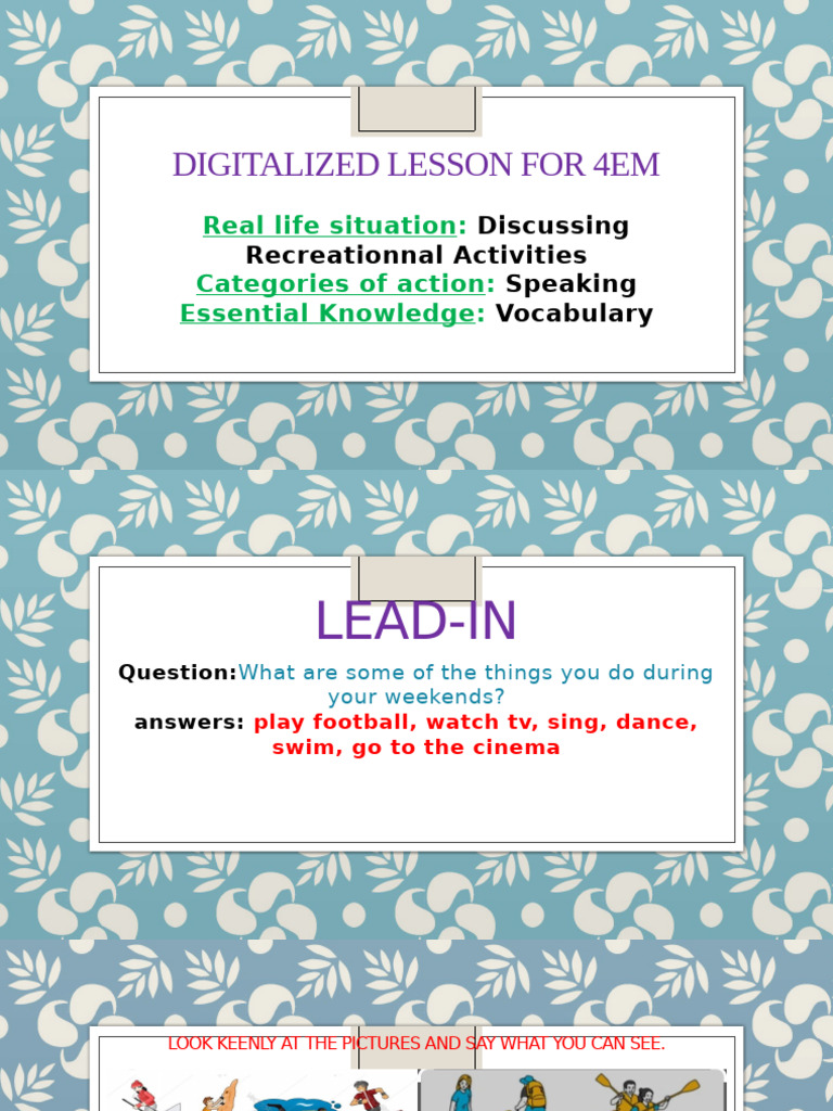 Digitalized Lesson For 4em | PDF