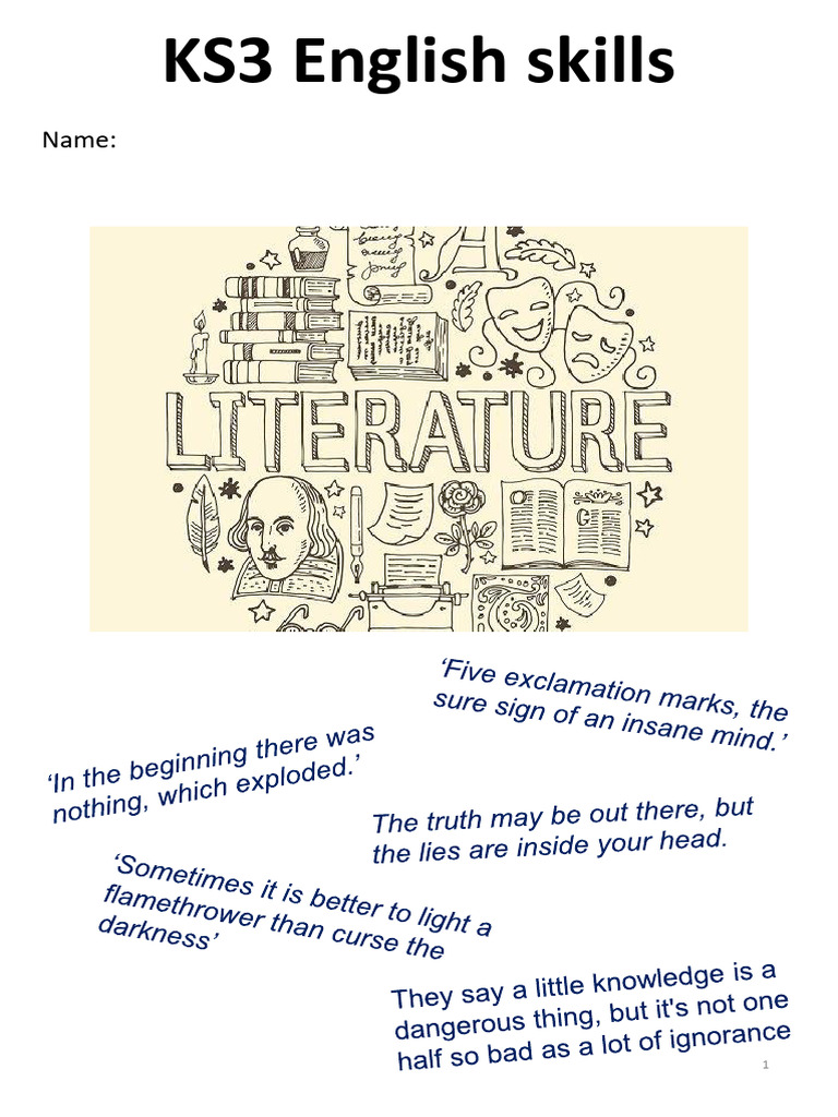 KS3 English Literature Tasks and Skills | PDF