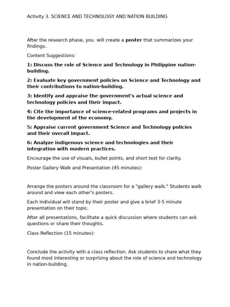 Sts Activities | PDF