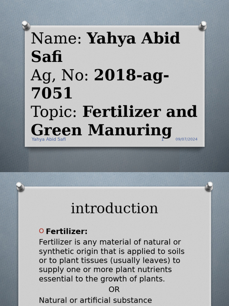 E. Fertilizer Presentation | PDF