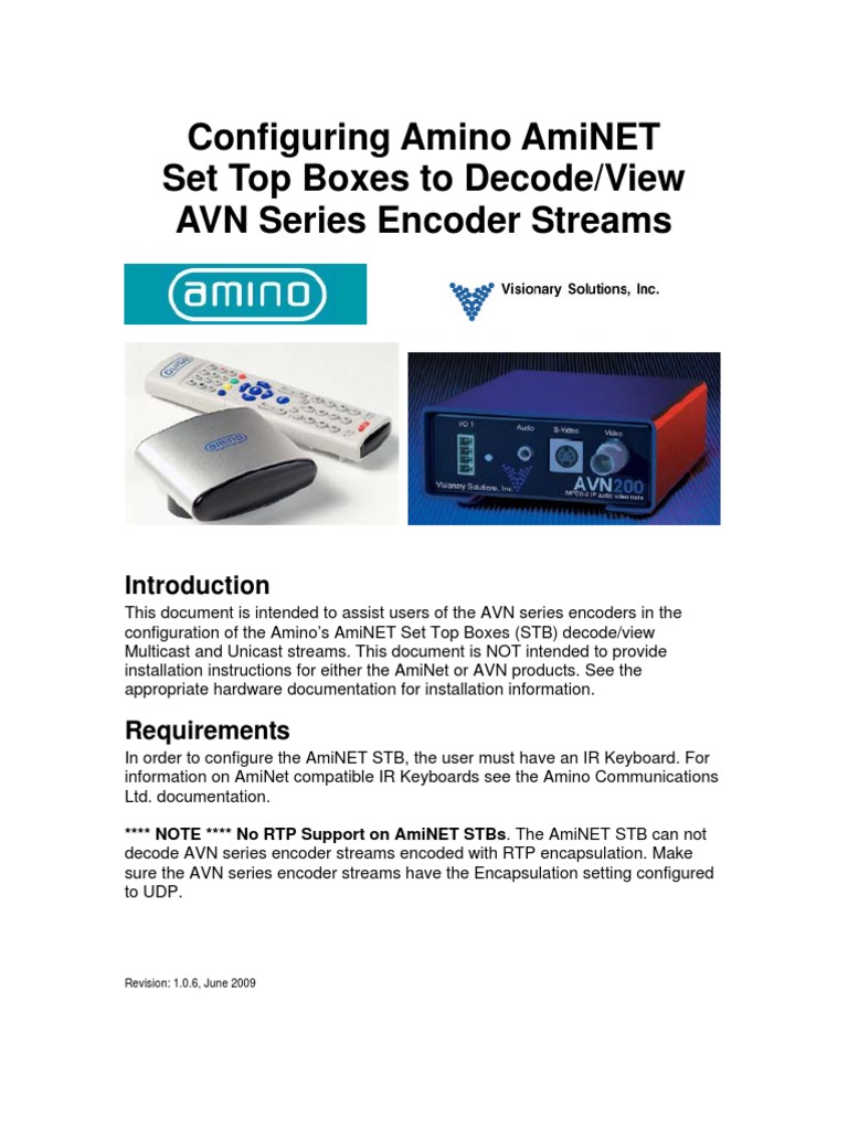 AmiNet and AVN Configuration Manual | PDF | Set Top Box | Streaming Media