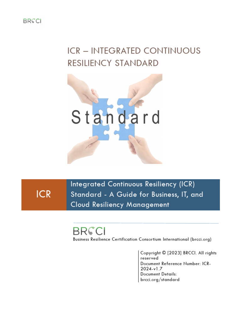 ICR - Integrated Continuous Resiliency Standard 2004 | PDF | Cloud Computing | Technology ...