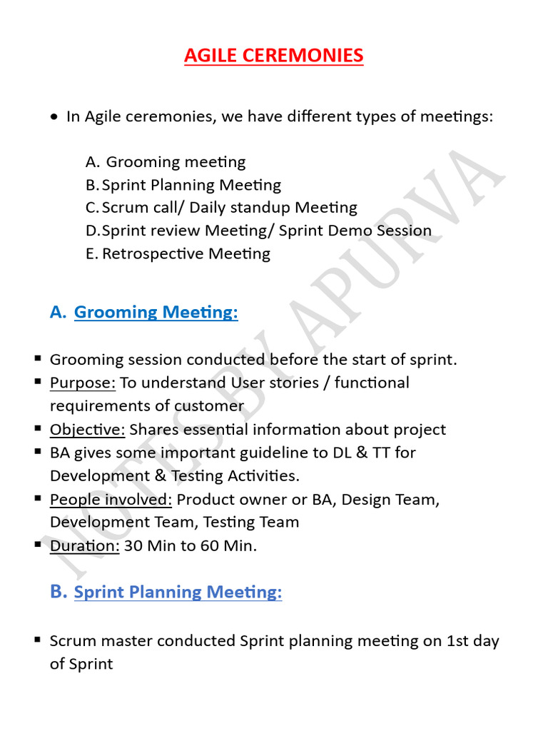 Agile Ceremonies | PDF