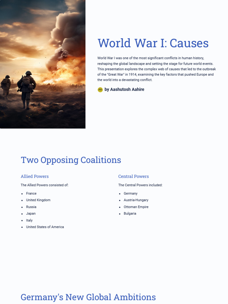 World War I Causes | PDF