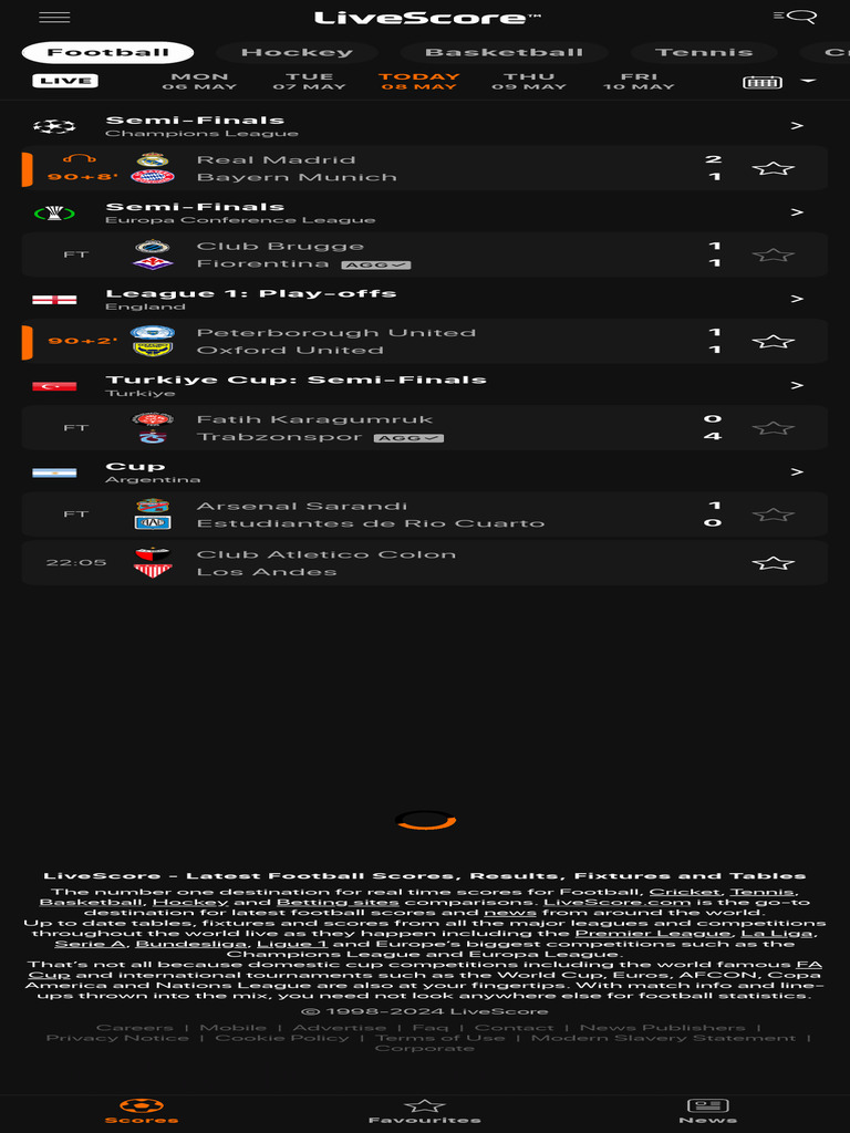 LiveScore Live Football Scores, Fixtures & Results | PDF