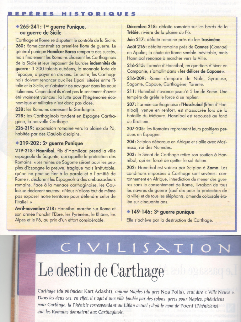 Les Guerres Puniques - Documents | PDF