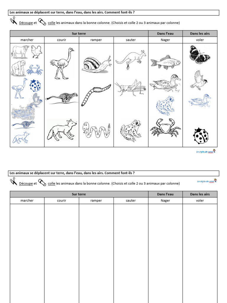 Les-Animaux-Se-Deplacent-Images-A-Classer s3 | PDF
