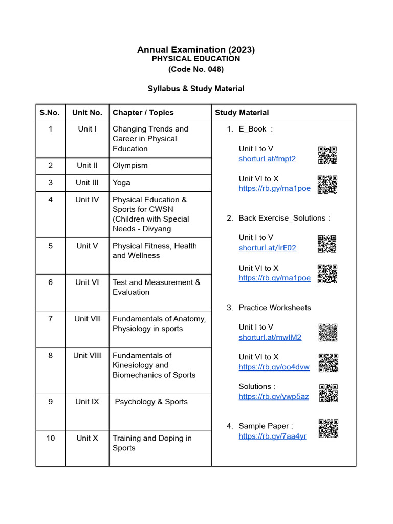 Physical Education 2023 | PDF