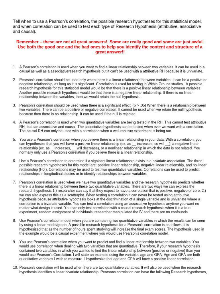 Pearson's correlation | PDF