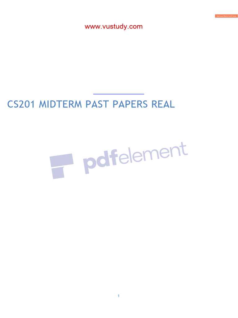 CS201 Midterm Solved MCQs With Reference by Rana | PDF CS201 Midterm Solved MCQs With Reference by Rana | PDF