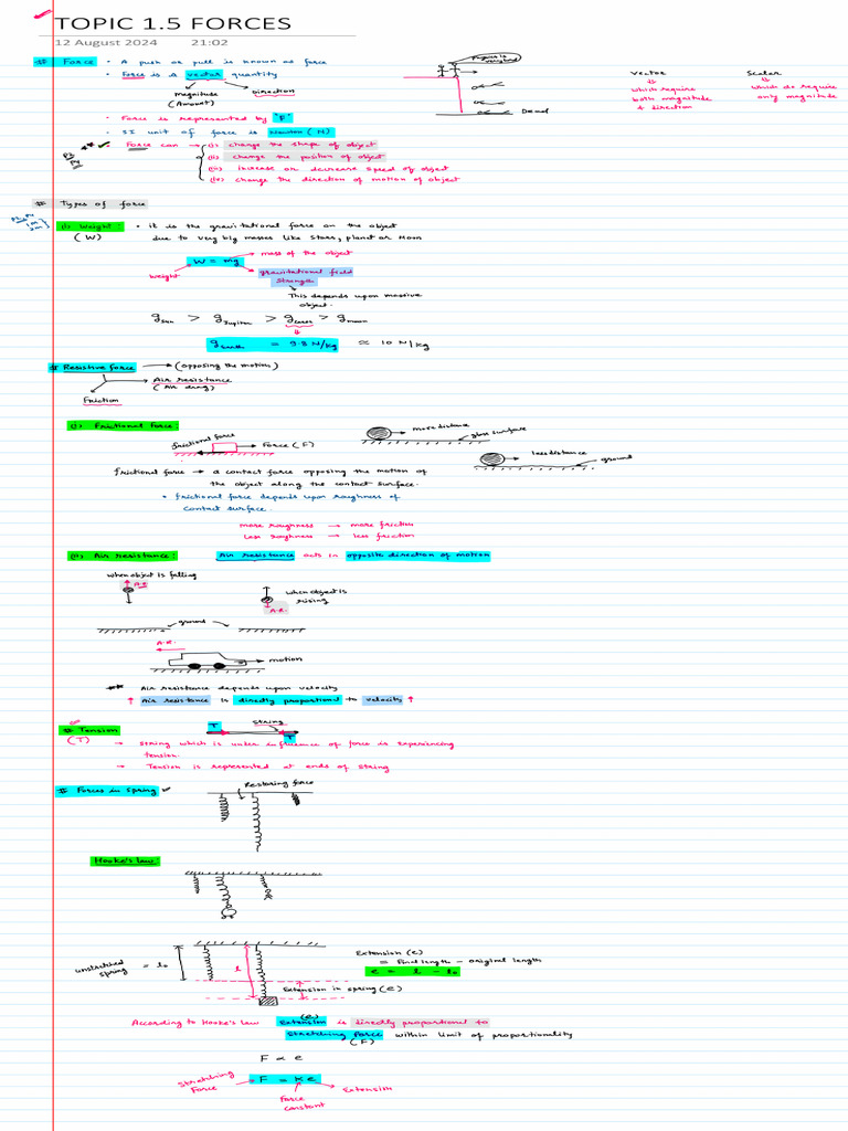 Topic 1.5 Forces | PDF