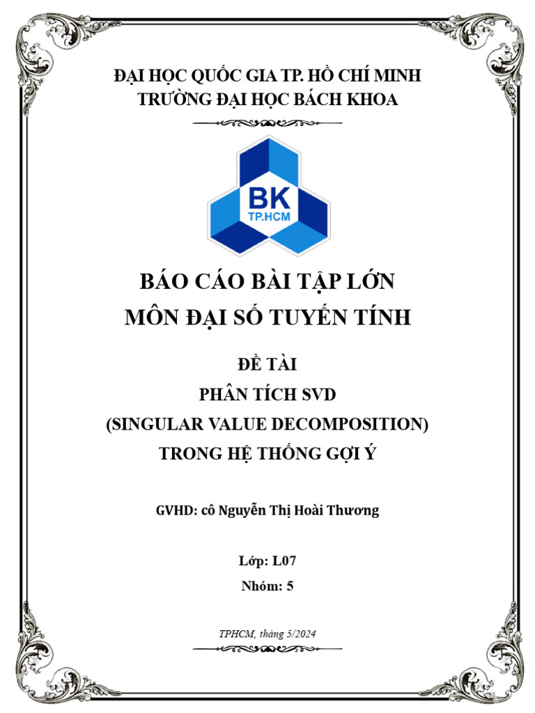 L07 - Nhóm 5 - BTL ĐSTT - Bài Báo Cáo | PDF