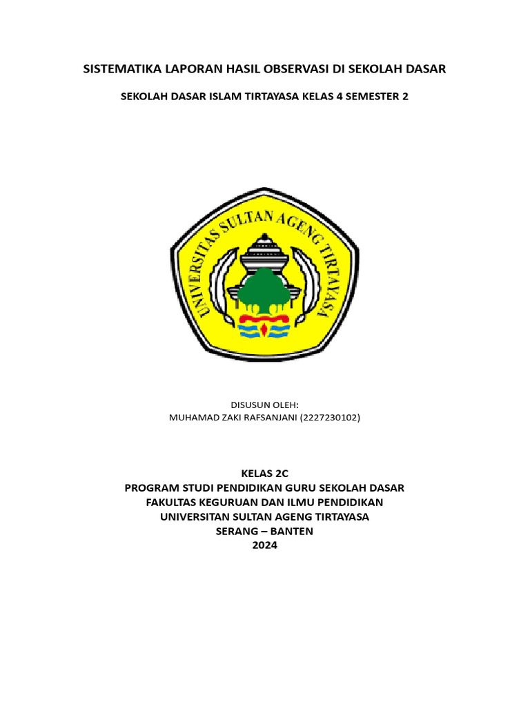 Sistematika Lap Hasil Observasi SD | PDF