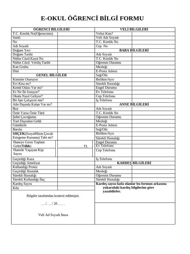 bilgi formu | PDF