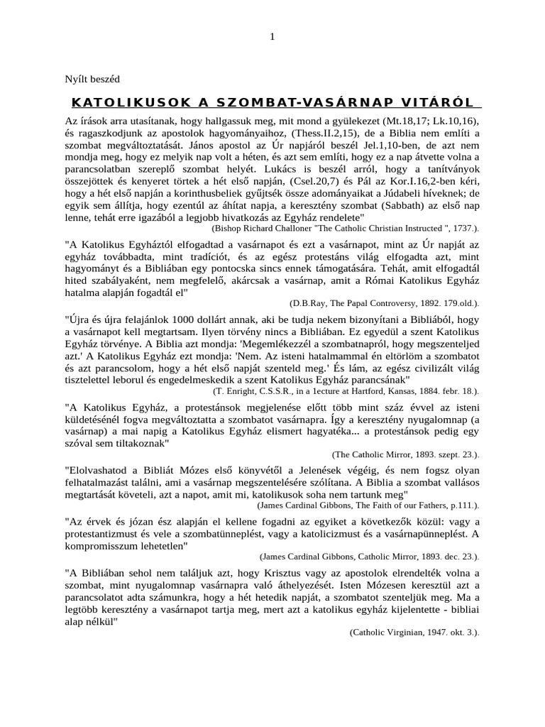 Szombat Vasárnap | PDF