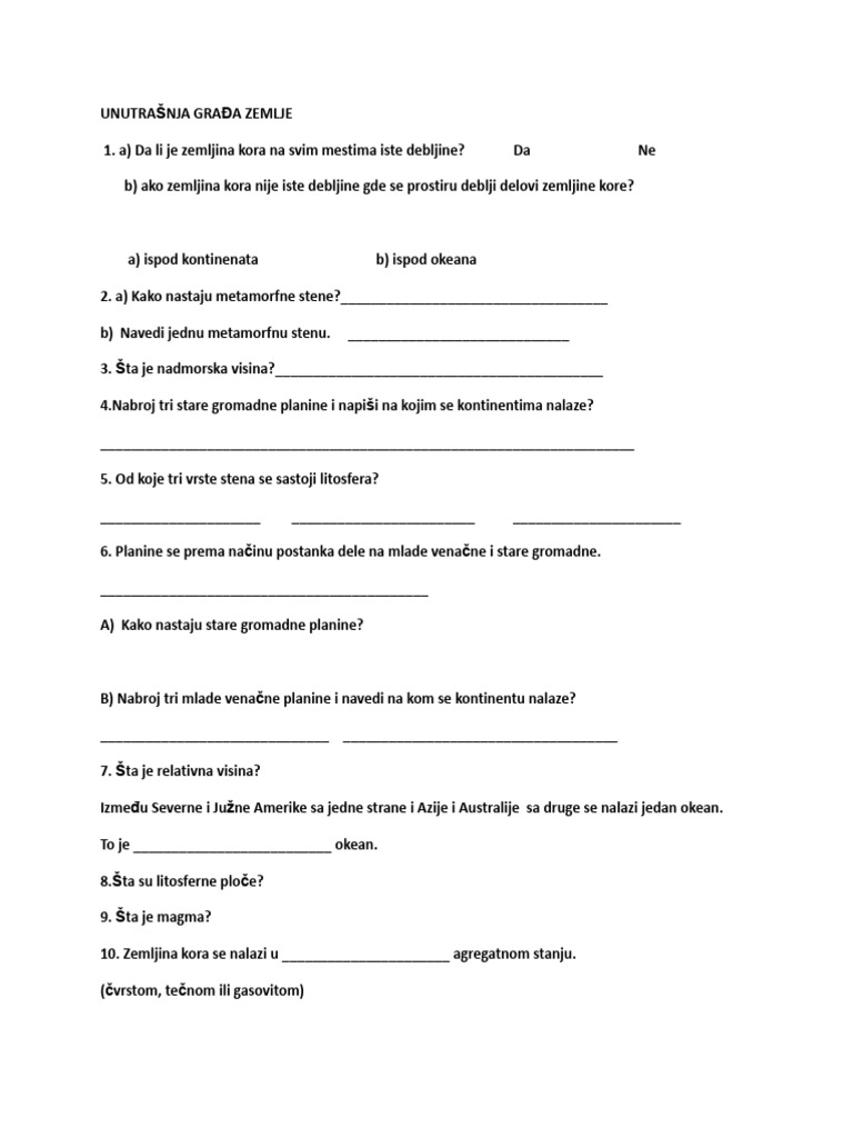 Unutrasnja Gradja Zemlje | PDF