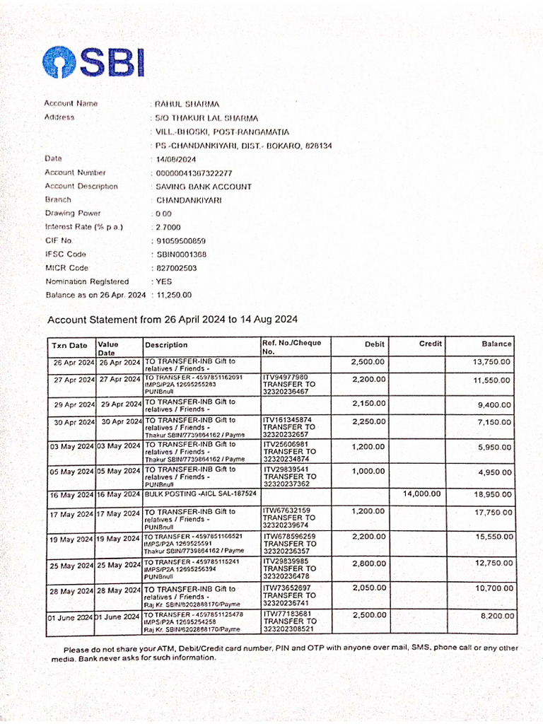 Bank Statements | PDF