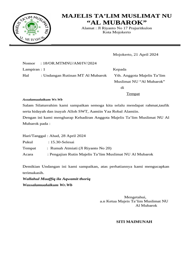 Undangan Share Atmiati | PDF