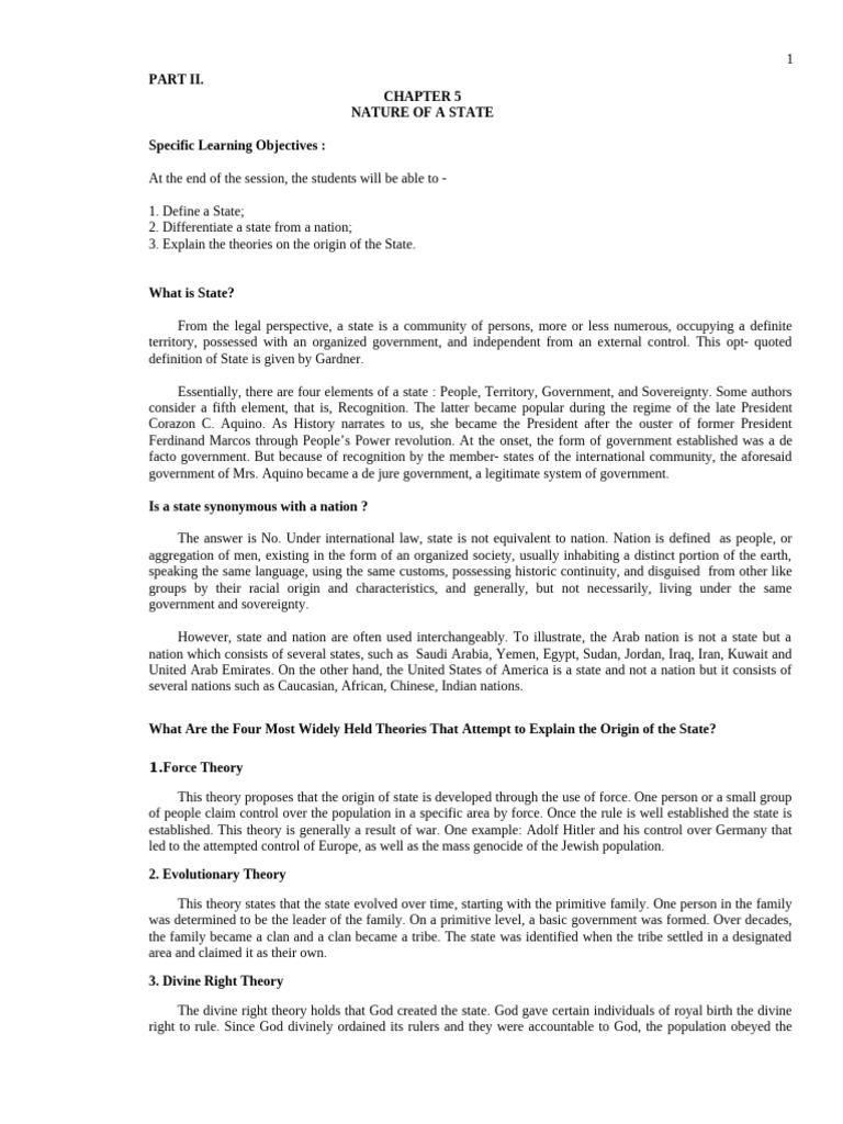 POLSCI - Nature of A State | PDF