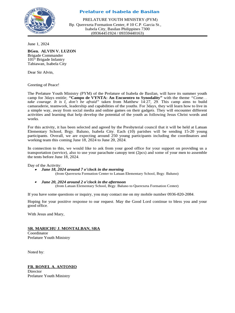 Letter To Brigade | PDF