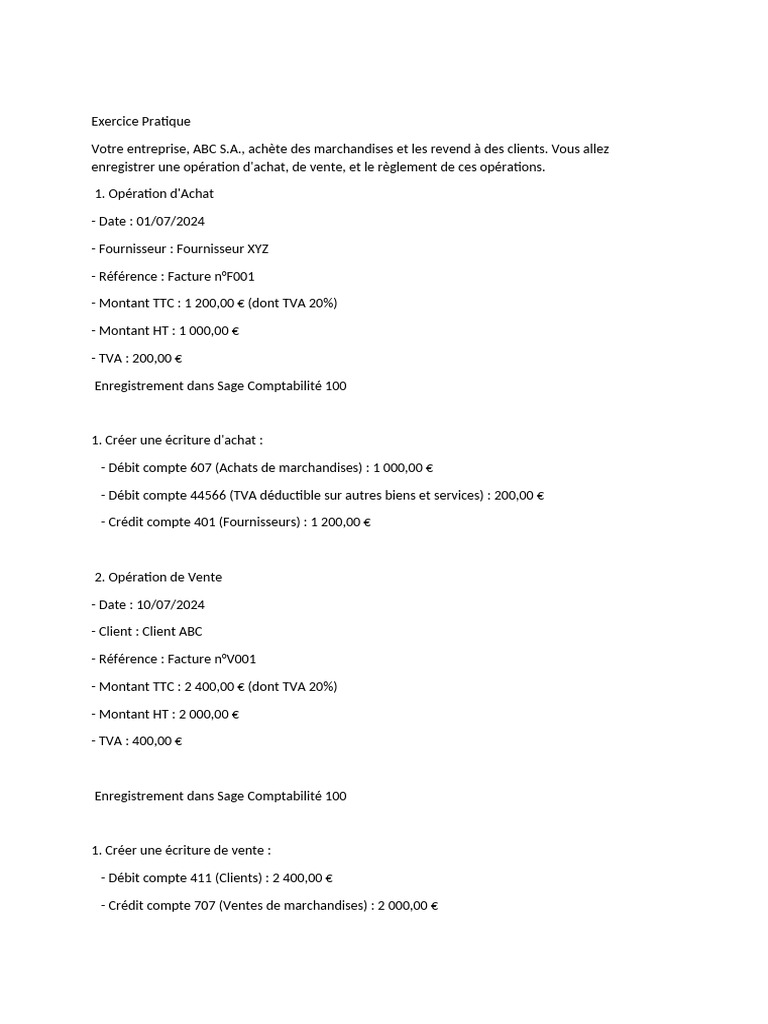 Exercice Compta Pratique | PDF
