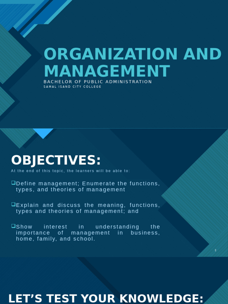 Organization and Management 2 | PDF