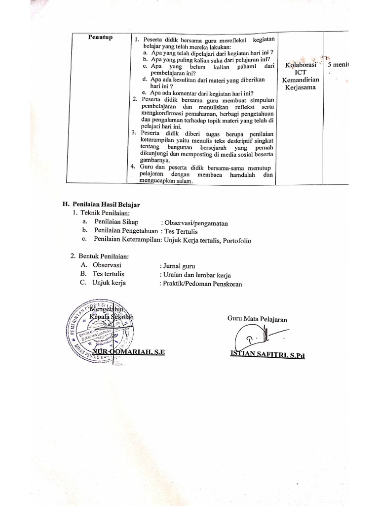 RPP Tanda Tangan | PDF