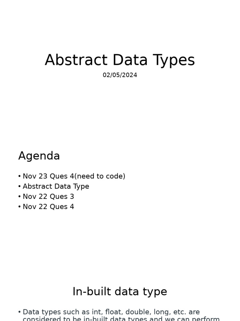 Abstract Data Types | PDF Abstract Data Types | PDF