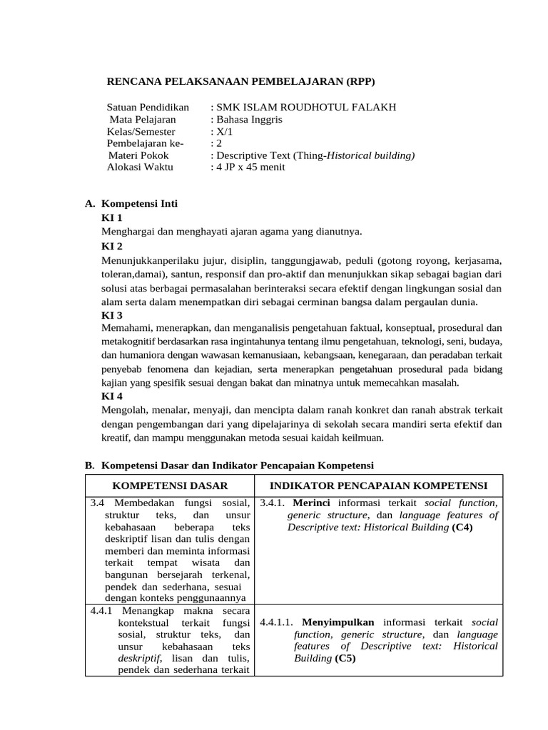 RPP DESCRIPTIVE Fix | PDF