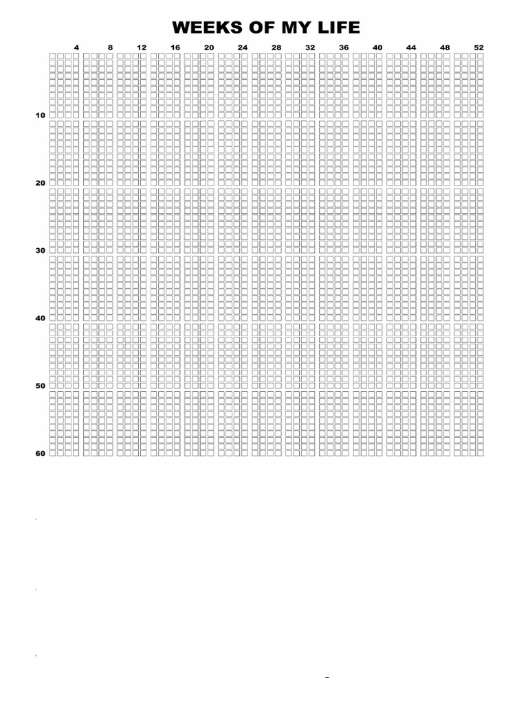 Weeks of My Life Calendar PDF | PDF